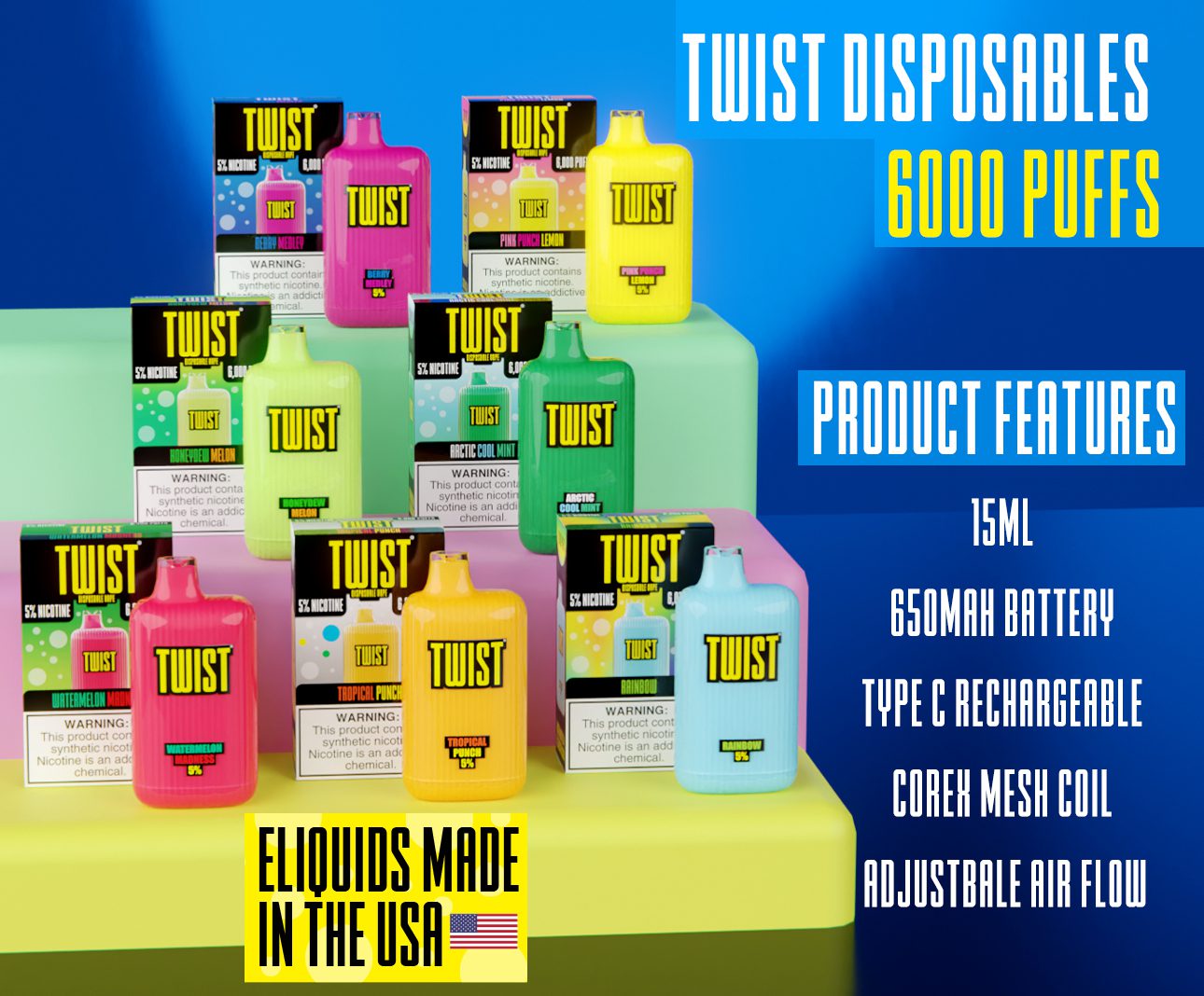 6000 Puffs | Twist E-liquids